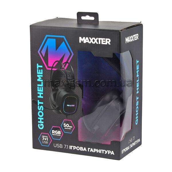 Купить Навушники Maxxter Ghost Helmet USB 7.1, RGB LED, black, цена 764 ₴ — Prom.ua (ID#1864581885)