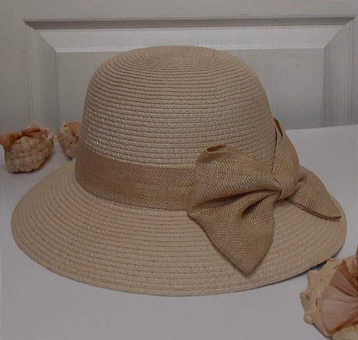 Капелюх пляжний жіночий з бантом L24k Бежевий (ID#1865516752), цена ...