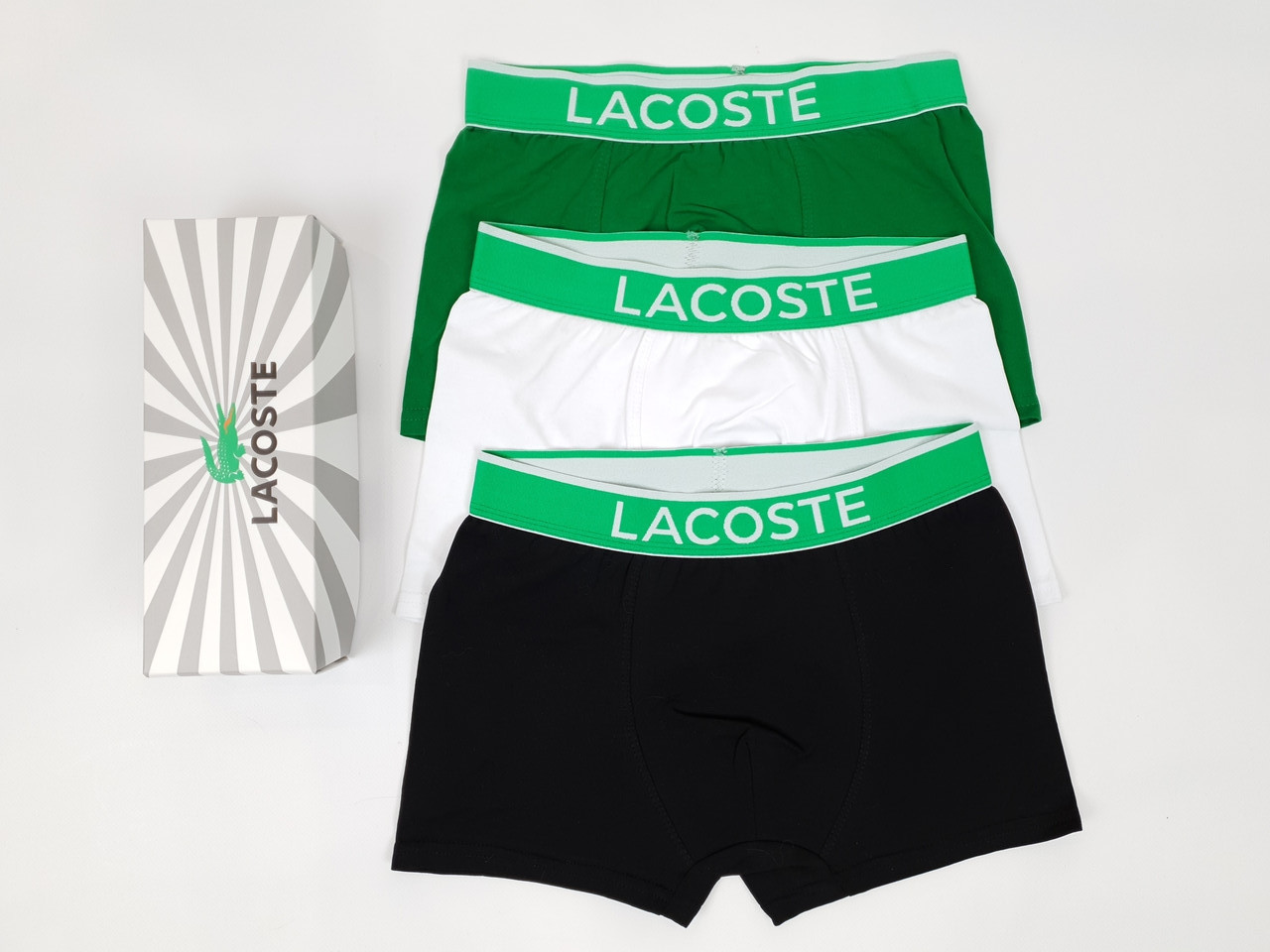Lacoste Трусы боксеры мужские 3шт. Белье нижнее комплект трусов Лакосте ...