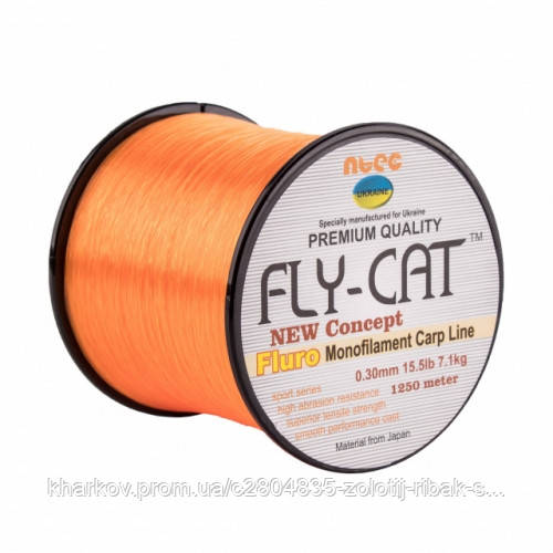 Купити Волосінь Ntec FlyCat Orange 0.30 mm 1250m "Оригінал", ціна 265. ...