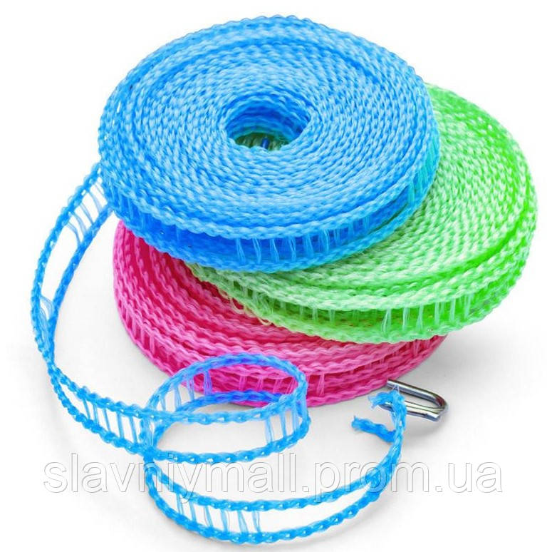 Купить Нескользящая бельевая веревка для сушки белья 5м, цена 96.39 ...