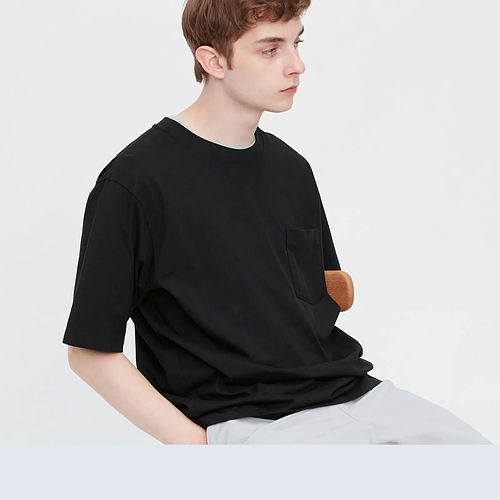Футболка Uniqlo CREW NECK HALF SLEEVE размер S чорна (446935) (ID ...