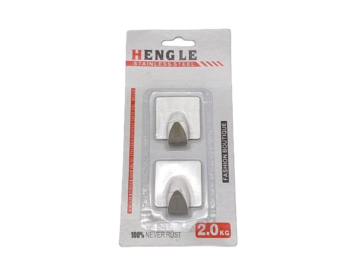 Гачок тримач для рушників у ванну на липучці Квадрат з нержавійки Самоклеючі гачки набір 2 шт 4