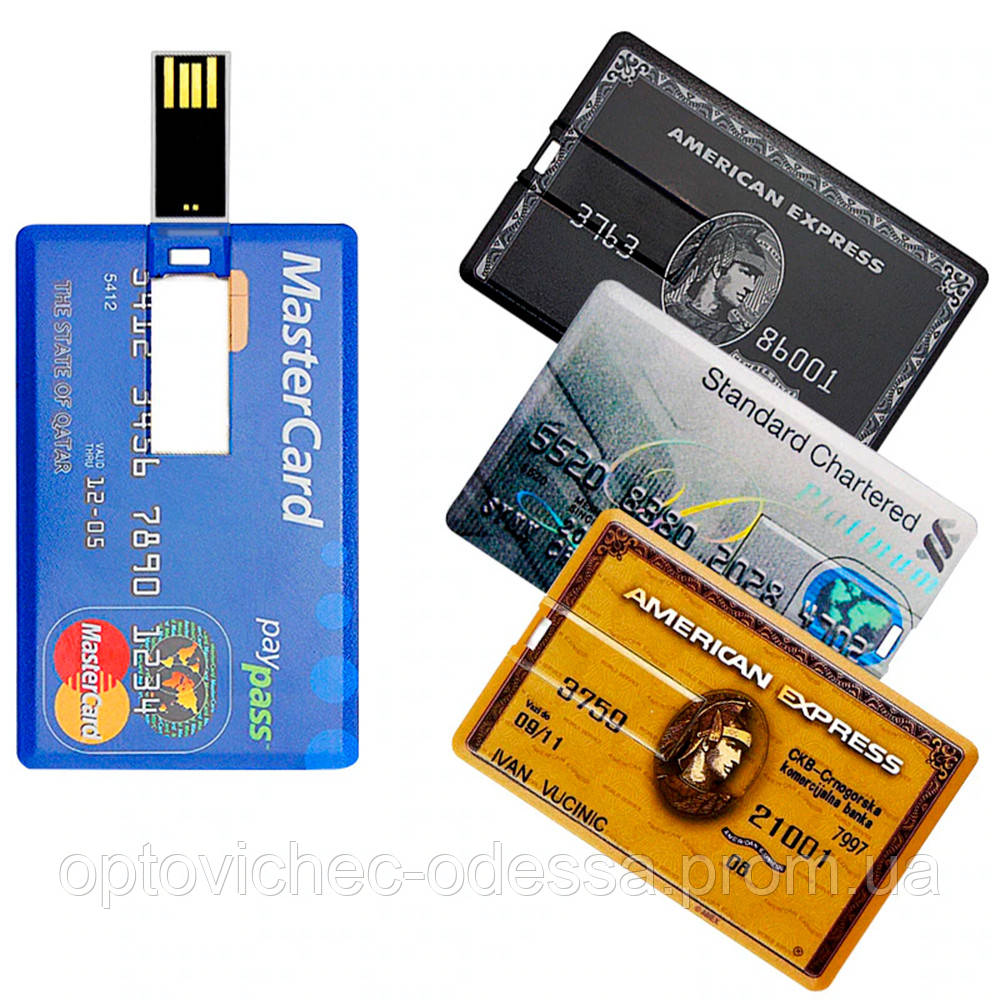 Флешка USB 128GB банківська картка Синій Хіт продажу! (ID#1866383815 ...