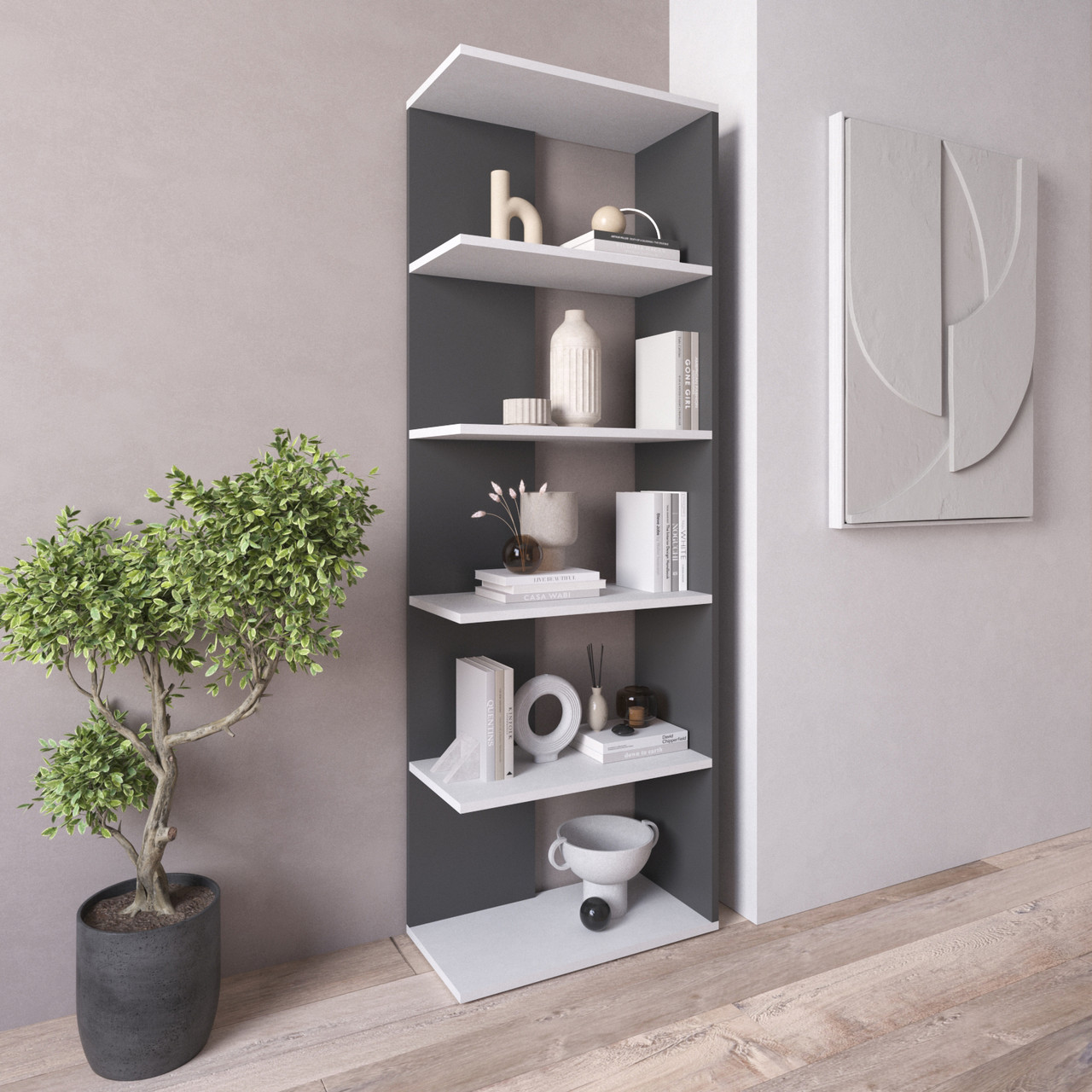 Книжная полка угловая стеллаж для книг этажерка на 5 полок Pd 6 цена 1899 ₴ купить на Prom