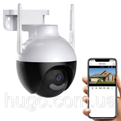 Наружная поворотная IP камера A18, 4MP / Уличная WiFi камера ...