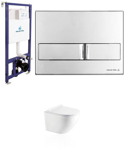 Комплект 3в1: Koller Pool инсталляция с безободковым круглым унитазом ...