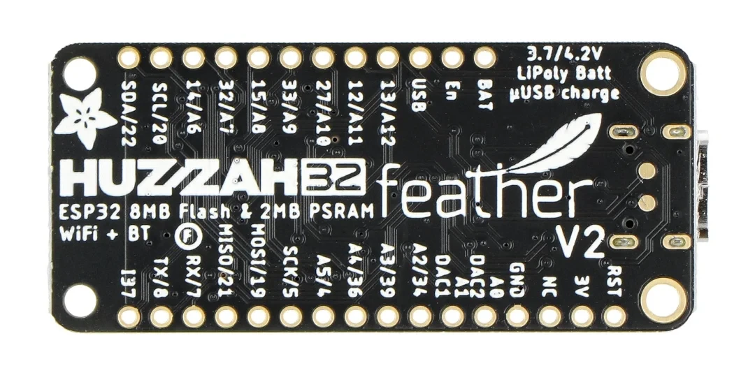 Купити Adafruit ESP32 Feather V2 - 8 MB Flash + 2 MB PSRAM - STEMMA QT ...