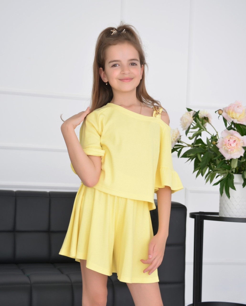 Костюм літній топ спідниця шорти на дівчинку підлітка 10 13 років Id 1634753491 цена 565