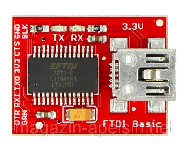 Купить Конвертер USB-UART FTDI 3,3 В miniUSB - SparkFun DEV-09873, цена ...