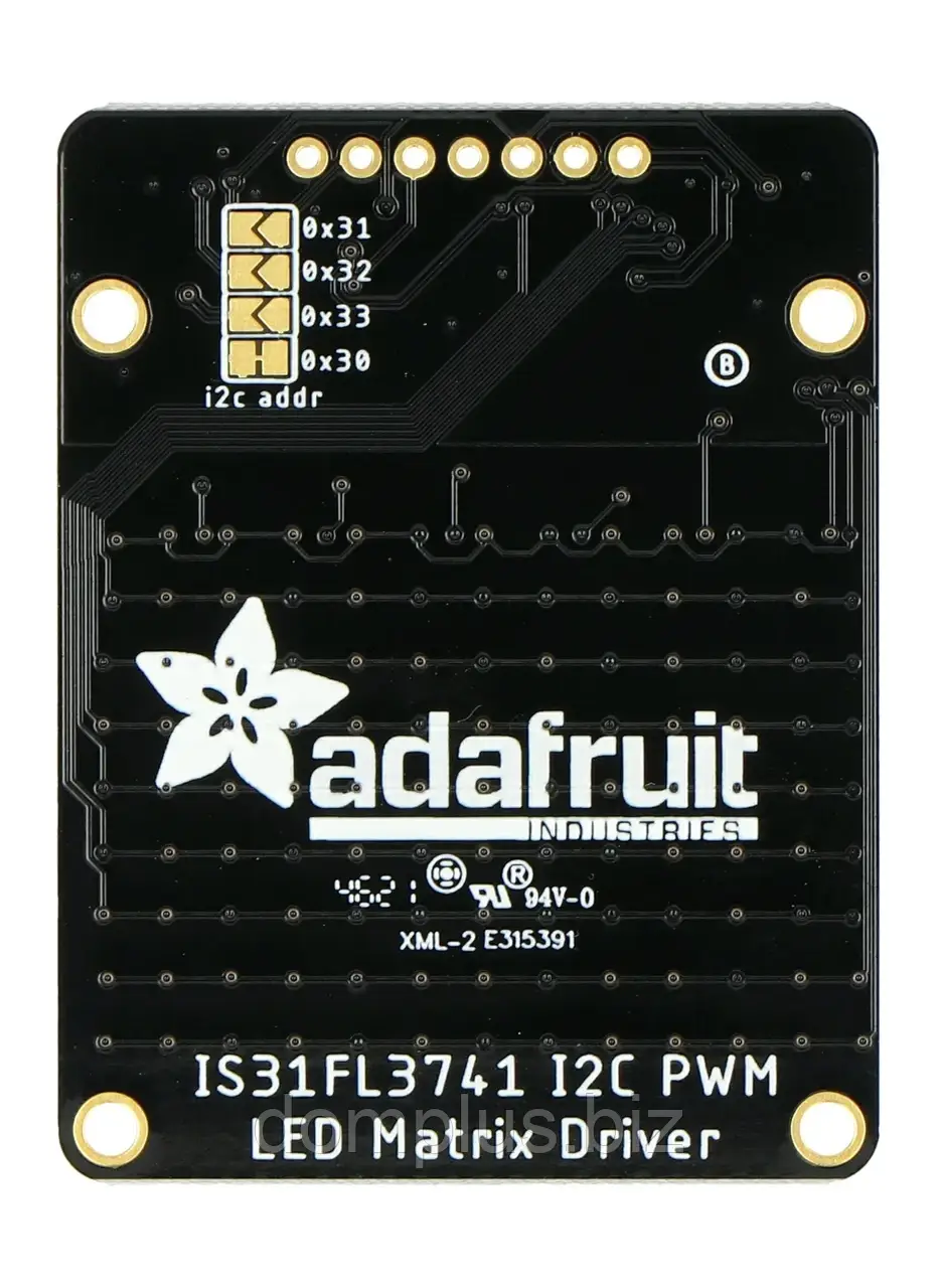 Драйвер RGB LED матрицы - Модуль с RGB LED матрицей 117 диодов - IS31FL3741 - STEMMA QT / Qwiic ...