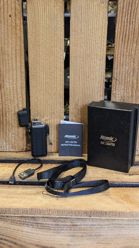 Зажигалка электронная тактическая ATOMIC Mil-Tec Черная Micro USB ...