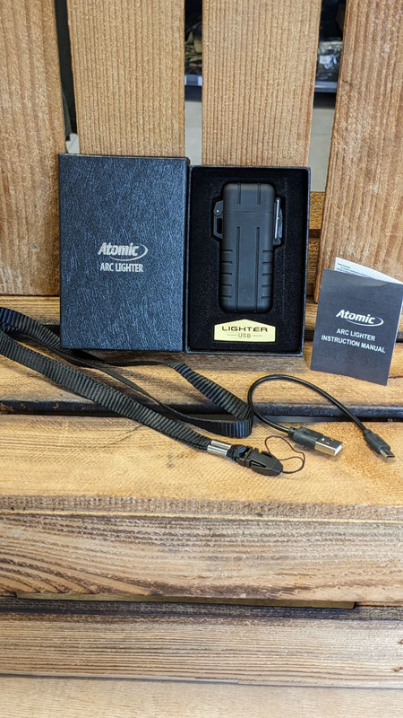 Зажигалка электронная тактическая ATOMIC Mil-Tec Черная Micro USB ...