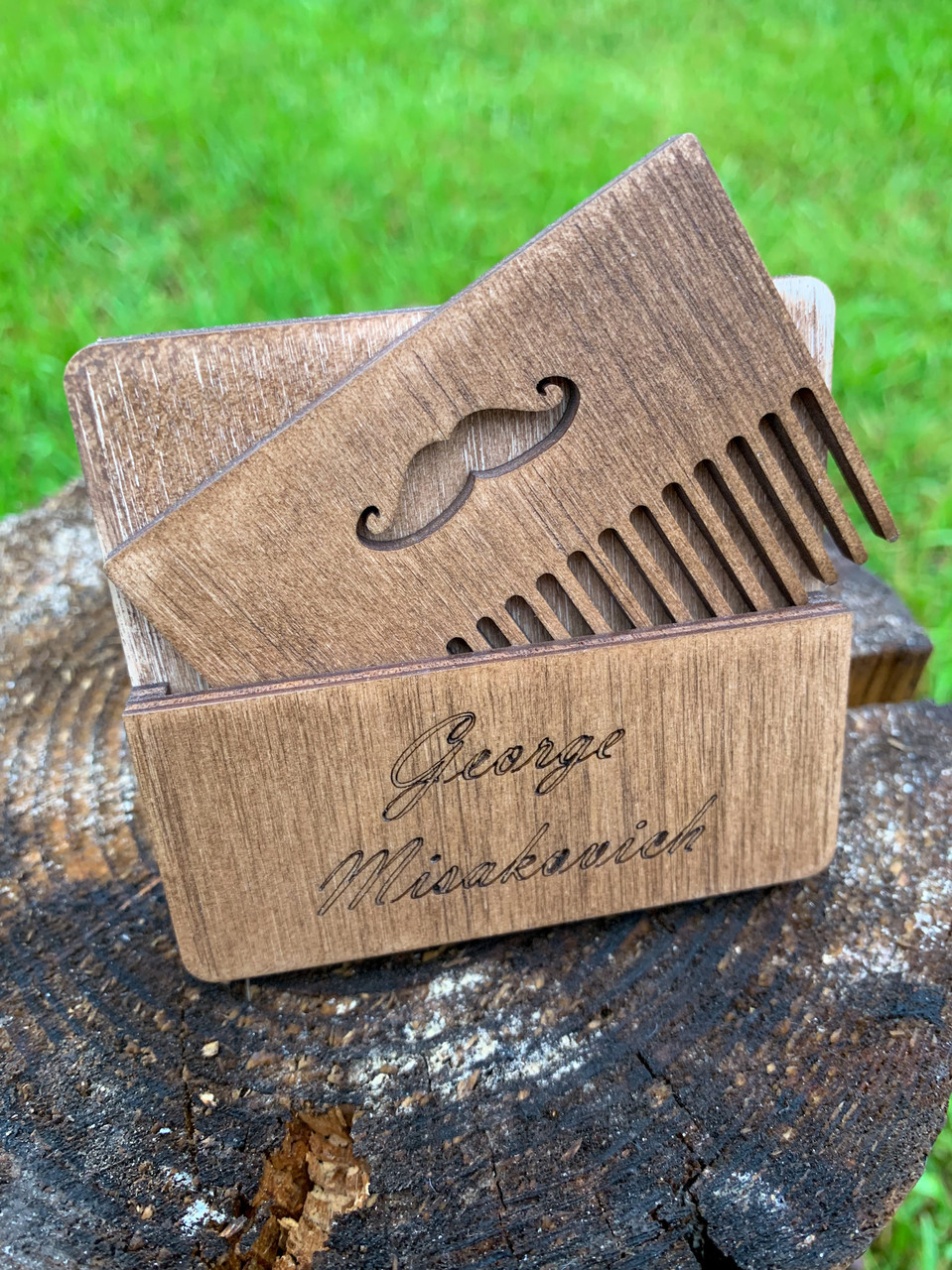 Іменний гребінець для бороди гребінець для бороди у футлярі гребінець для бороди із