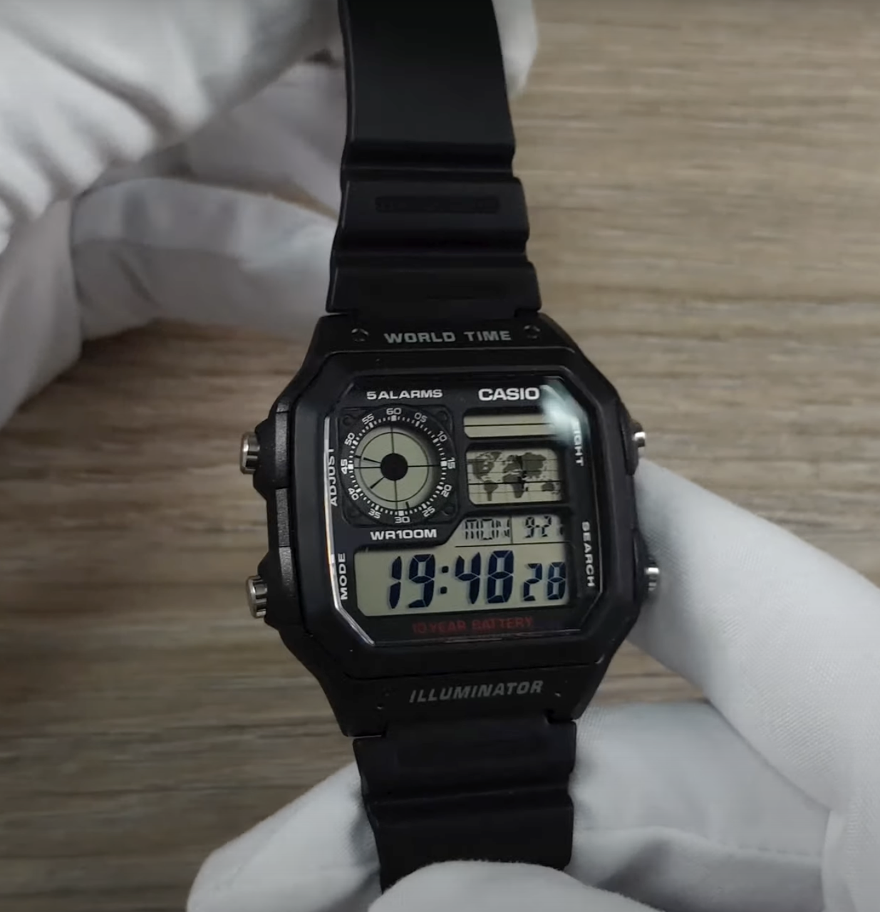Купить Часы Casio ILLUMINATOR AE1200WH-1A Black, большой экран, срок службы батареи 10 лет ...