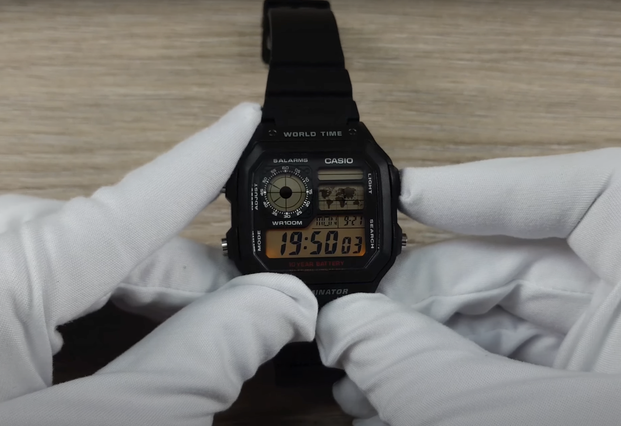 Купить Часы Casio ILLUMINATOR AE1200WH-1A Black, большой экран, срок службы батареи 10 лет ...