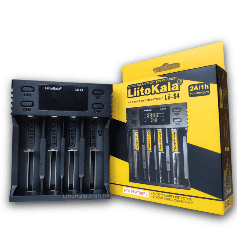 LiitoKala Lii-S4 универсальное зарядное устройство для 18650, 26650, АА ...