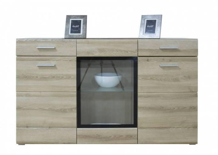 Комод-витрина Гербор Вушер KOM_1W/2D/2S дуб сонома (010) D3P7-2023 (ID#1869797568), цена: 8120. ...