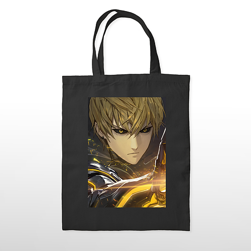 Черная экосумка шопер Ванпанчмен Генос One Punch Man Genos BAG OPM G 17 ...
