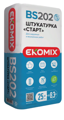 Штукатурка цементная Ekomix BS-202 Старт (25 кг) (ID#1871963640), цена ...