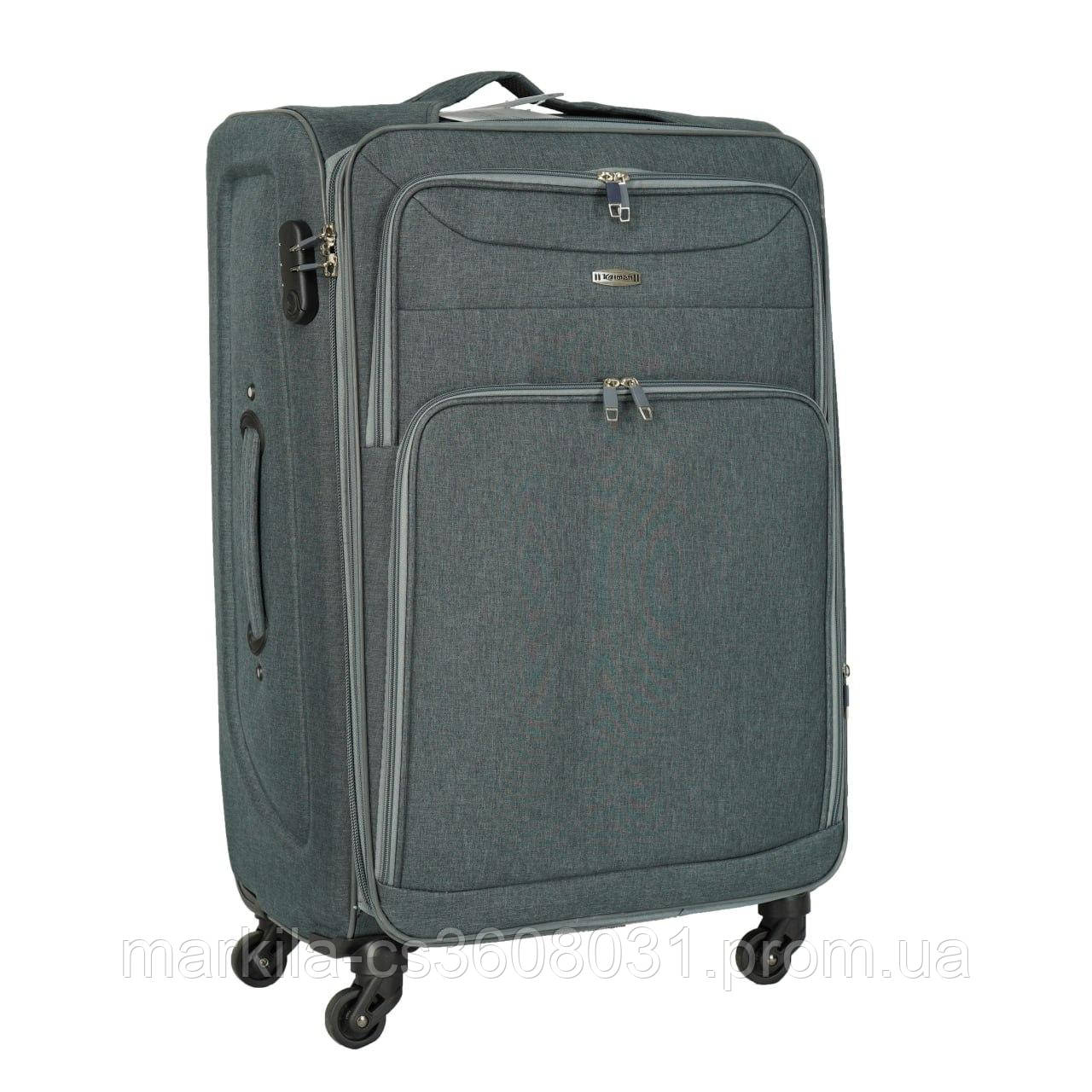 Чемодан большой на 4х колесах с расширением L серый 77x45x30(35) см 105 ...
