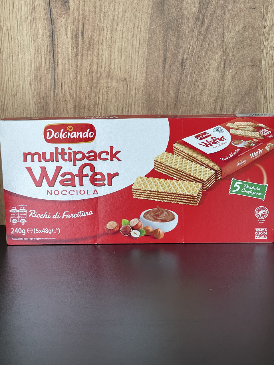 Купить Вафлі Dolciando 5х шоколад-горіх 240грм, цена 83 ₴ — Prom.ua (ID ...
