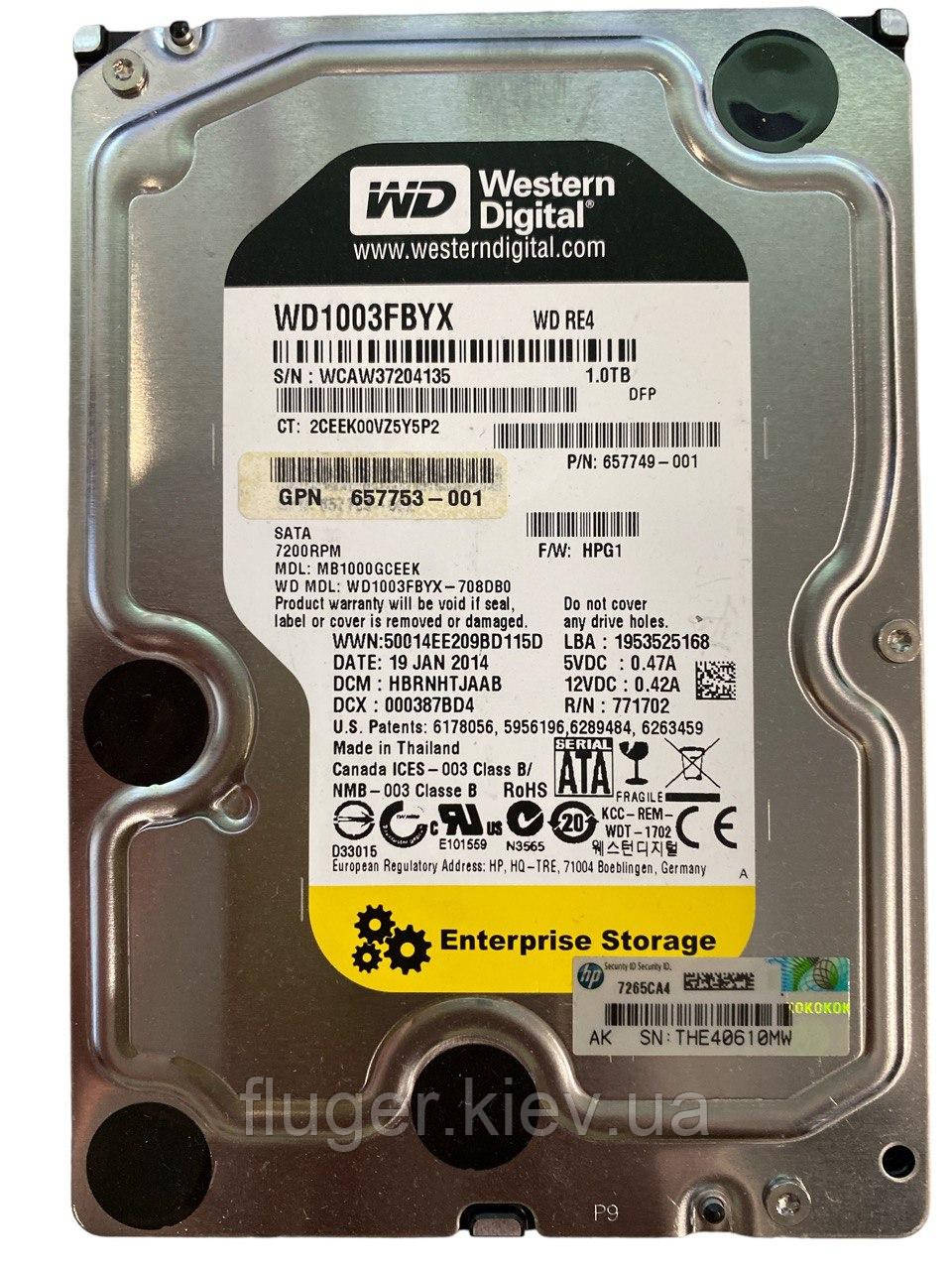 Жорсткий диск Western Digital RE4 1TB HDD 7200rpm 64MB 3.5" SATA II ...