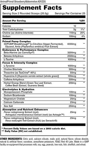 Купить Предтренировочный комплекс Universal Nutrition Animal Primal ...