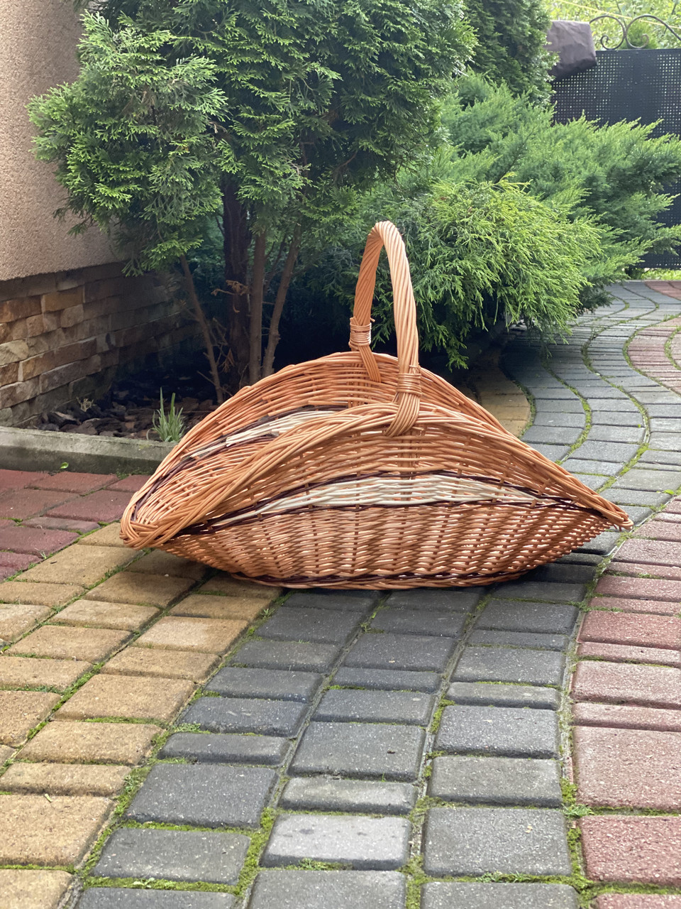 Кошик для дров із цілісної лози Арт Н028 продаж ціна у Хусті Кошики плетені вироби від