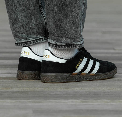 Купить Мужские кроссовки Adidas Spezial Black White Brown, черные ...