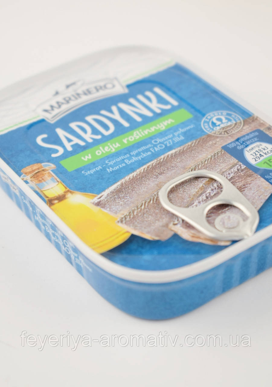 Купить Консервированные сардины в растительном масле Marinero 110 г/77 ...
