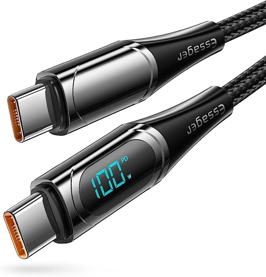 Купить Кабель Essager Type-C to Type-C PD2.0 100W 20V/5A для быстрой зарядки 1м (ES-XCTT1-YD01 ...