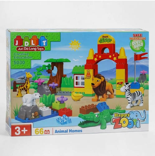 Купити Конструктор для дітей з великими деталями JDLT 5030 "Зоопарк" 66 деталей та 5 фігурок ...