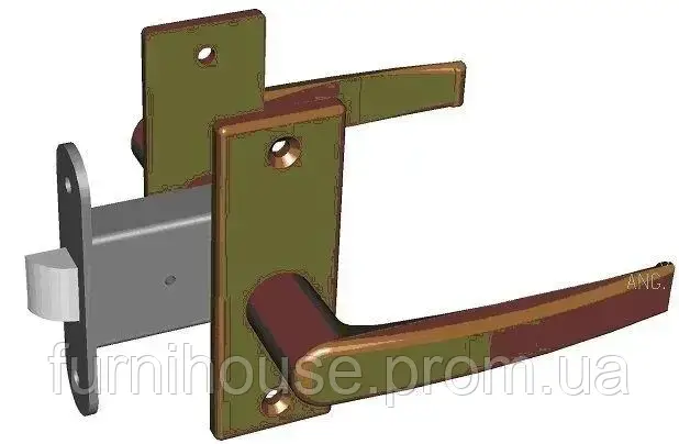 Купити Ручка для дверей із засувкою Тандем ЗЩ-1 срібло Якісна дверна ...