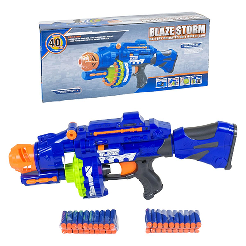 Автомат бластер "Blaze Storm" с мягкими пулями 40шт. на батарейках Nerf Нерф (ID#1878671704 ...