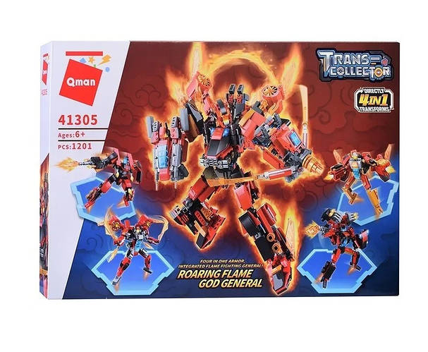 Конструктор Робот трансформер 4 в 1 Пламенный Бог Qman Trans Collector 1201 деталь (ID ...