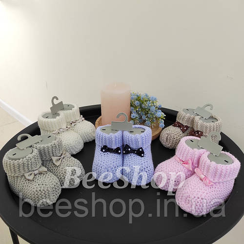 Купить Пинетки вязанные для новорожденных младенцев, цена 85 ₴ — Prom ...
