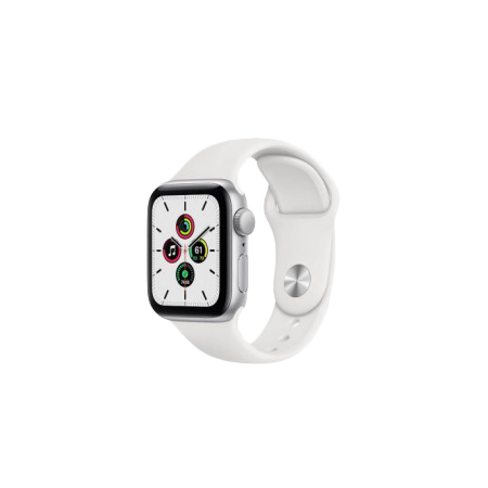 Apple Watch SE GPS 44mm Silver Aluminum Case w. White Sport B. (MYDQ2 ...