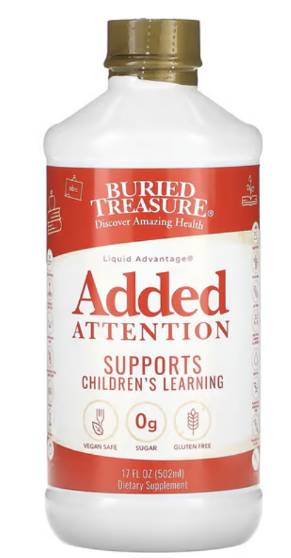 Added Attention Buried Treasure, Средство для усиления концентрации внимания, 16 жидких унций ...