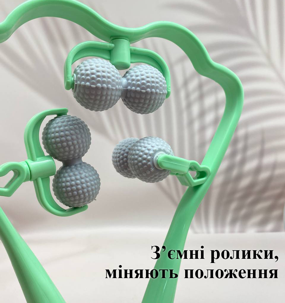 Купить Массажер для шеи и плеч роликовый, ручной 6 роликов Massage-Б ...