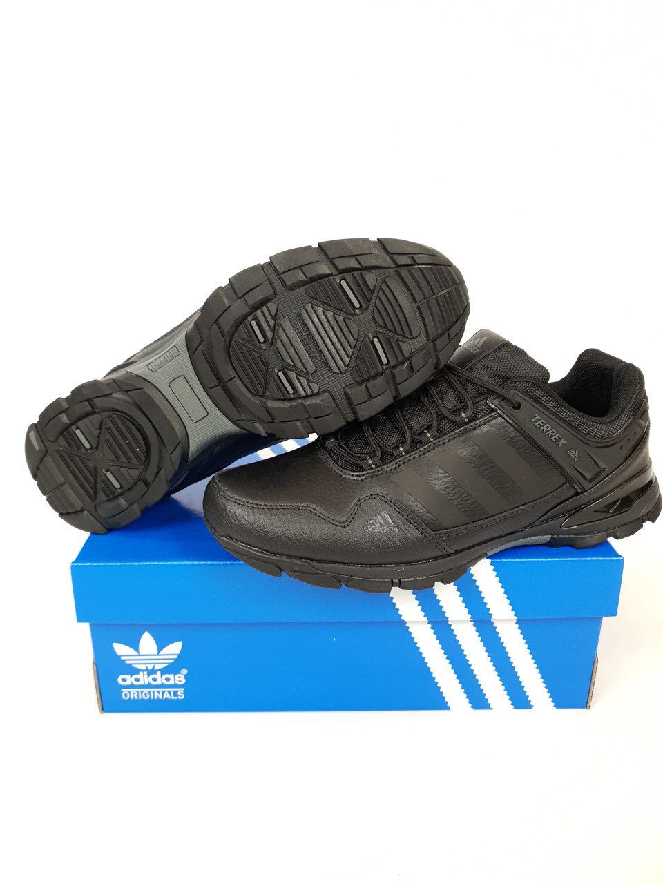 Купить Кроссовки мужские осень-весна кожаные черные Adidas Terrex 23 ...