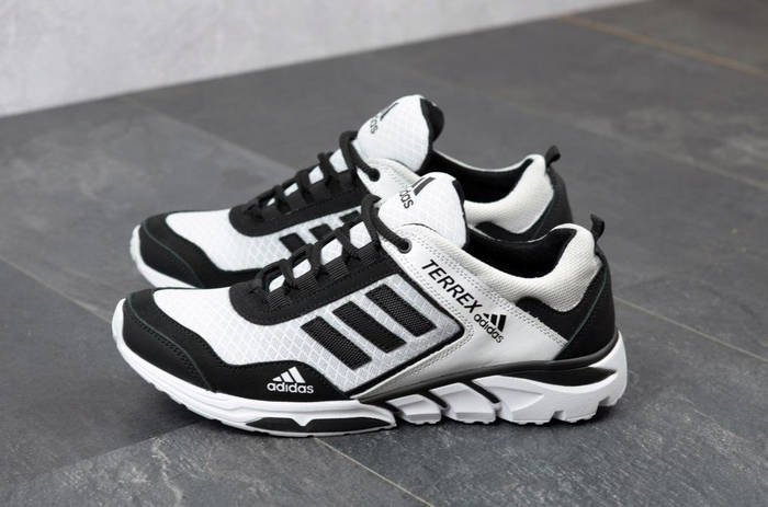 Кроссовки мужские летние Adidas Terrex Адидас Терекс белые с черным ...