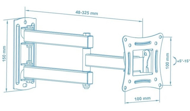 Кронштейн для телевизора выносной поворотно-наклонный 14-29 диагональ ...