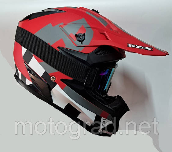 Шлем для мотокросса и квадроцикла Racing Red Mat + очки в (ID ...