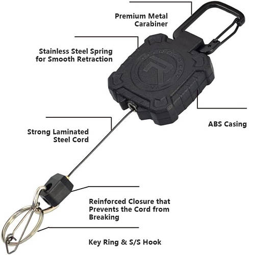 Купить Выдвижной карабин с тросом, ретрактор с карабином и тросом ...