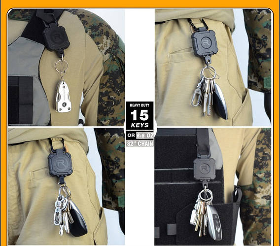 Купить Выдвижной карабин с тросом, ретрактор с карабином и тросом ...