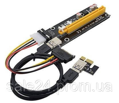 Купить Райзер молекс 006 60см USB PCI-E 1x to 16x molex (400356372 ...