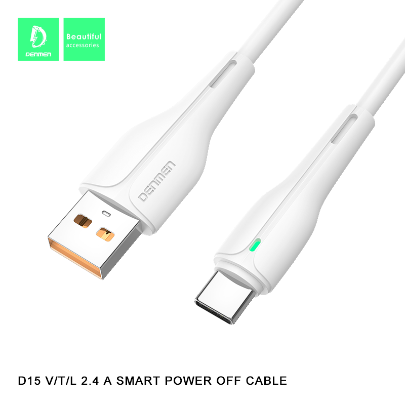 Кабель USB Denmen D15T USB - Type-C (2.4A) OD4.0мм WHITE (ID#1790146831 ...