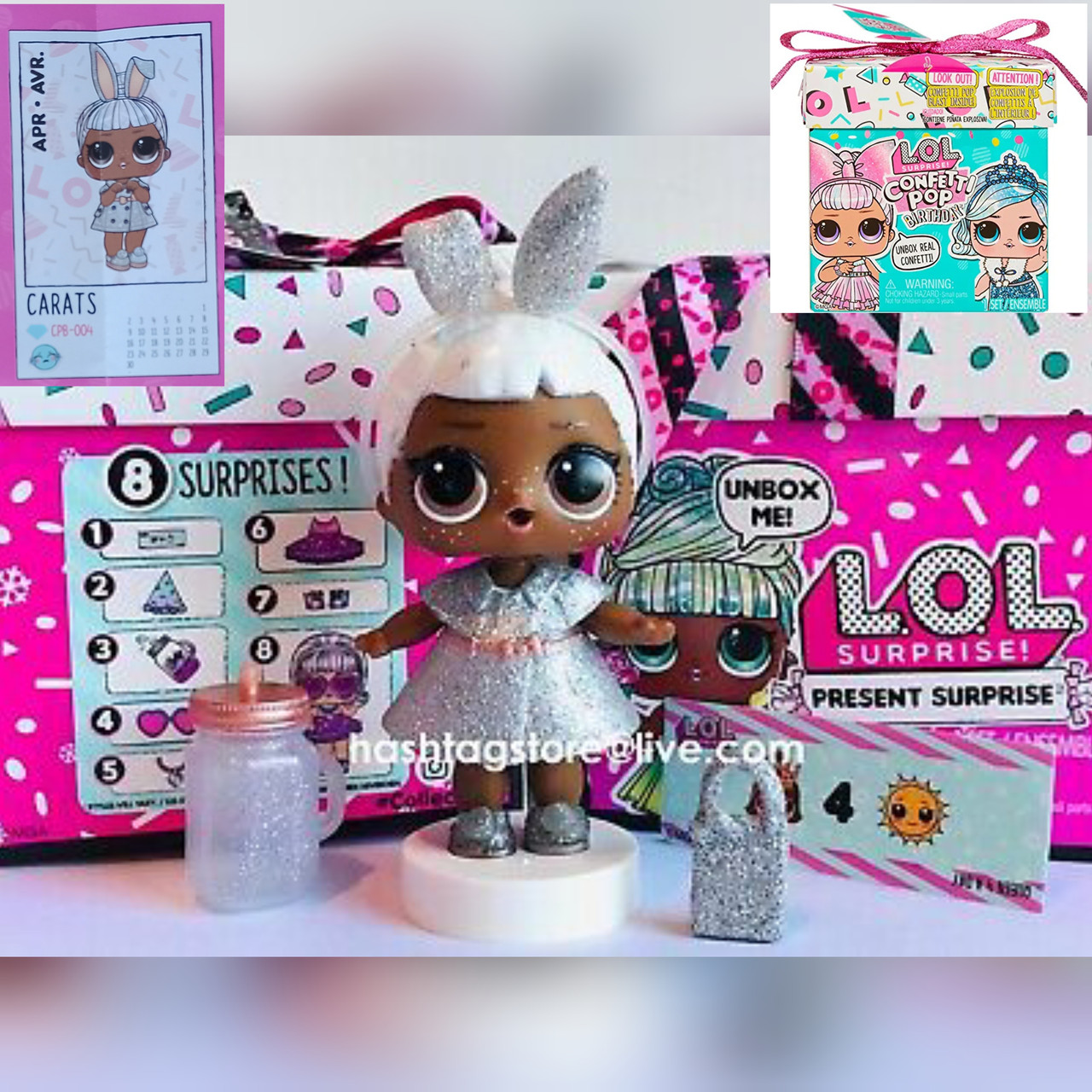 Купить Lol Surprise! Confetti Pop Birthday Carats- with Collectible ...