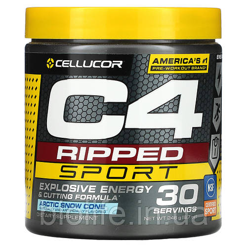 Cellucor, C4 Ripped Sport, перед тренировкой, Arctic Snow Cone, 246 г ...